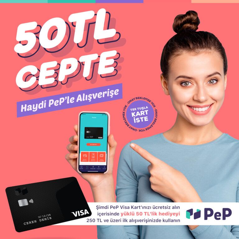 PeP Visa Kart, İçerisinde 50 TL Yüklü Geliyor - TeknoTalk